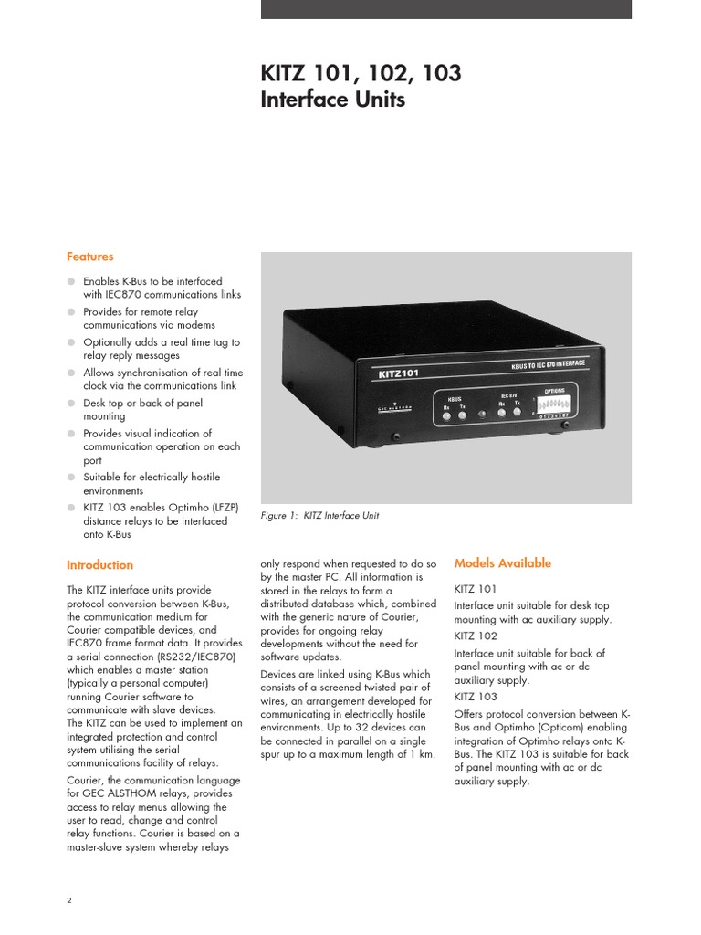 An Overview of KITZ Interface Units for Integrating Protection and ...