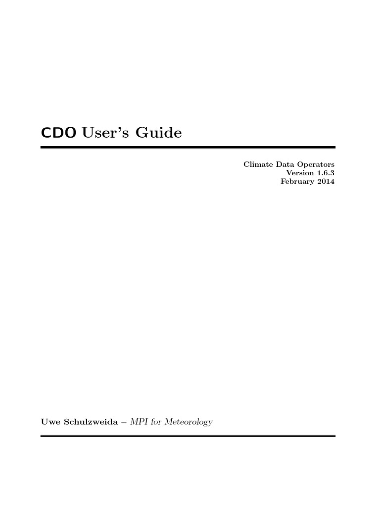 CDO User's Guide v1.6.3 (2014) | PDF | Parameter (Computer Programming ...