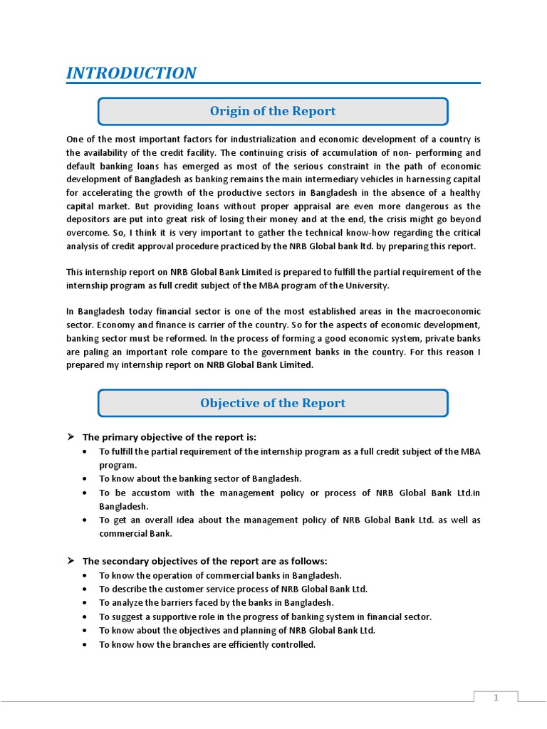 Intern Report On NRB Global Bank | PDF | Cheque | Transaction Account