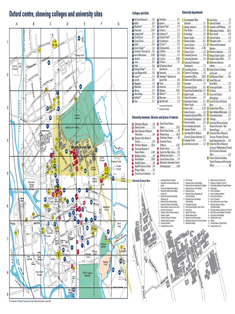 Oxford Centre Map | PDF | University Of Oxford | Academia