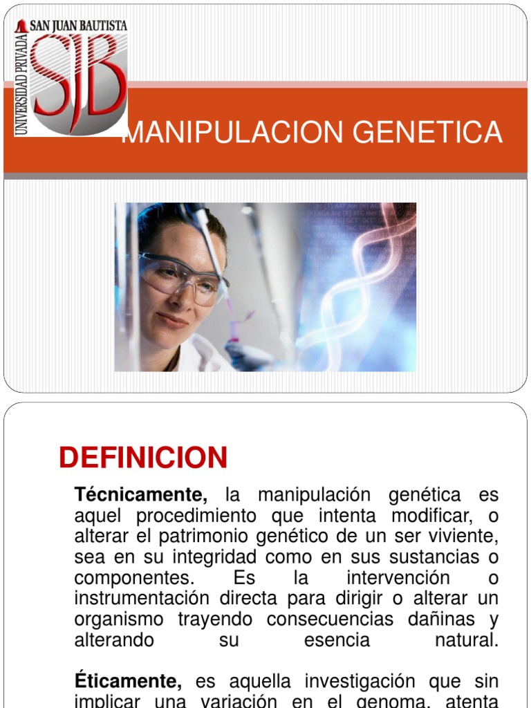 Manipulacion Genetica | PDF | Clonación | Genética