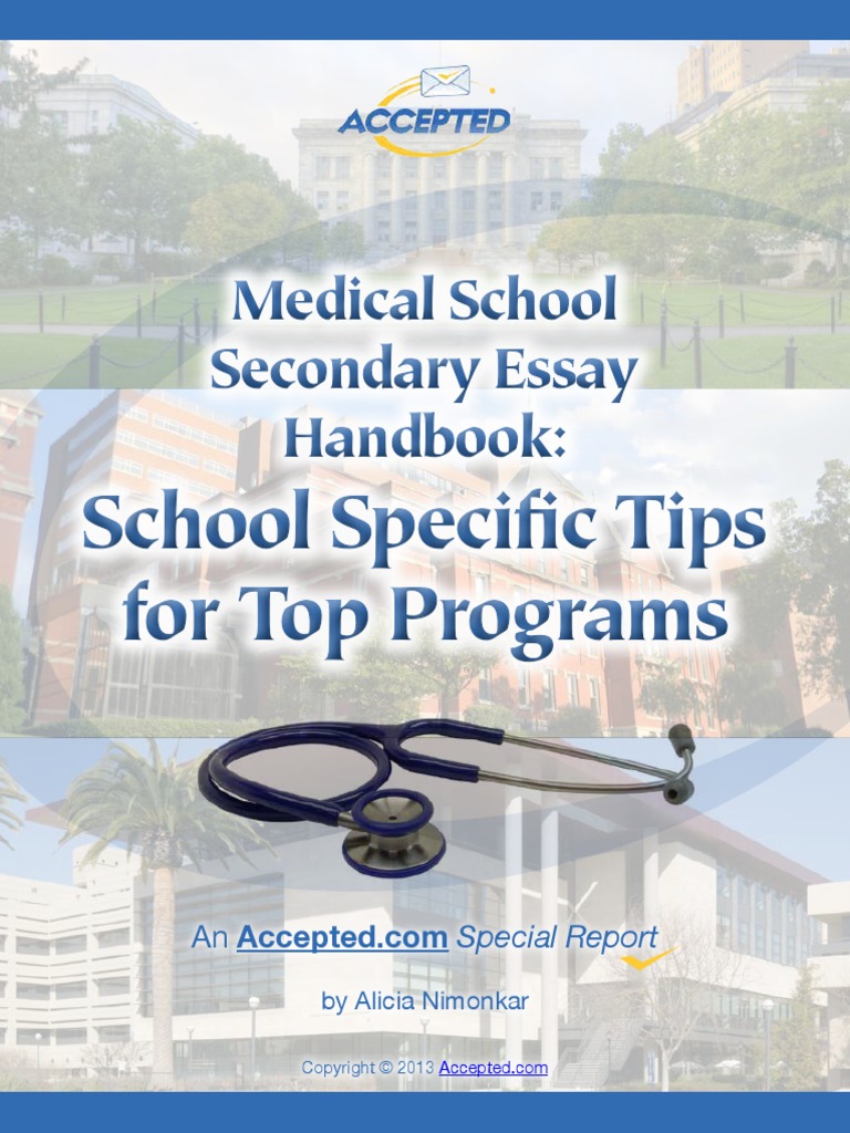 Medical School Secondary Handbook Tips | PDF | Medical School | Essays