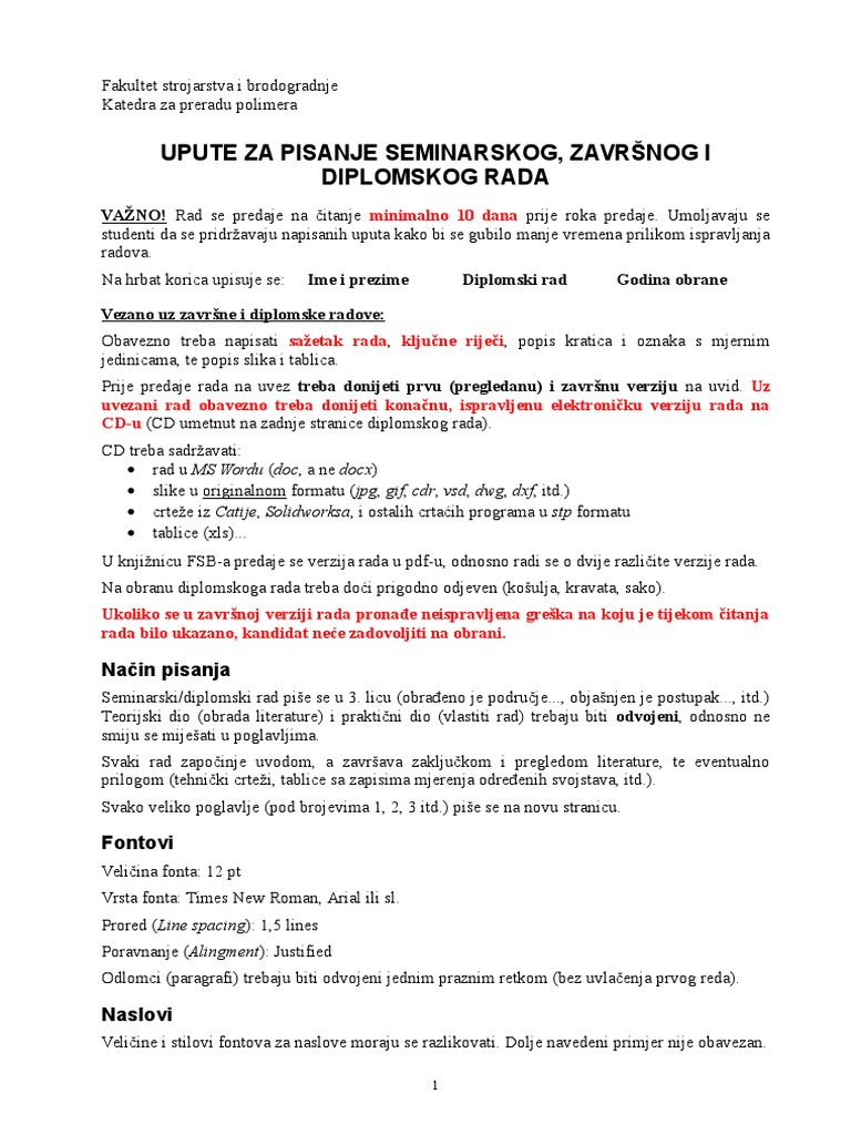 Upute Za Pisanje Radova - 2012 | PDF