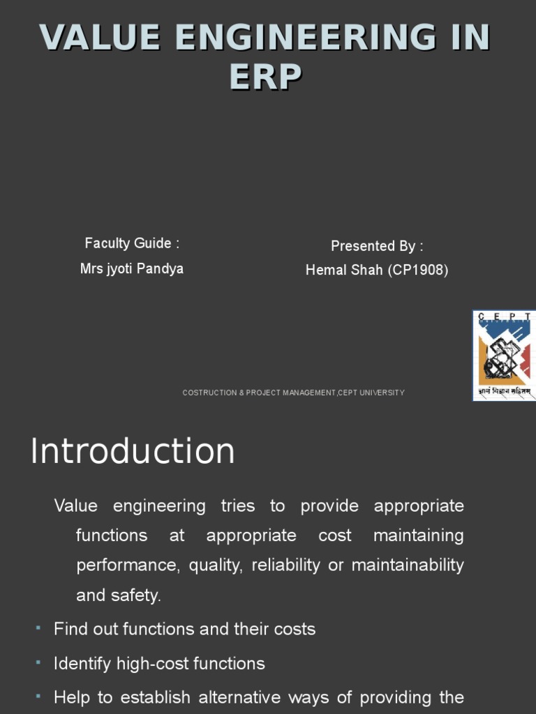 Value Engineering in ERP | PDF | Enterprise Resource Planning | Project ...