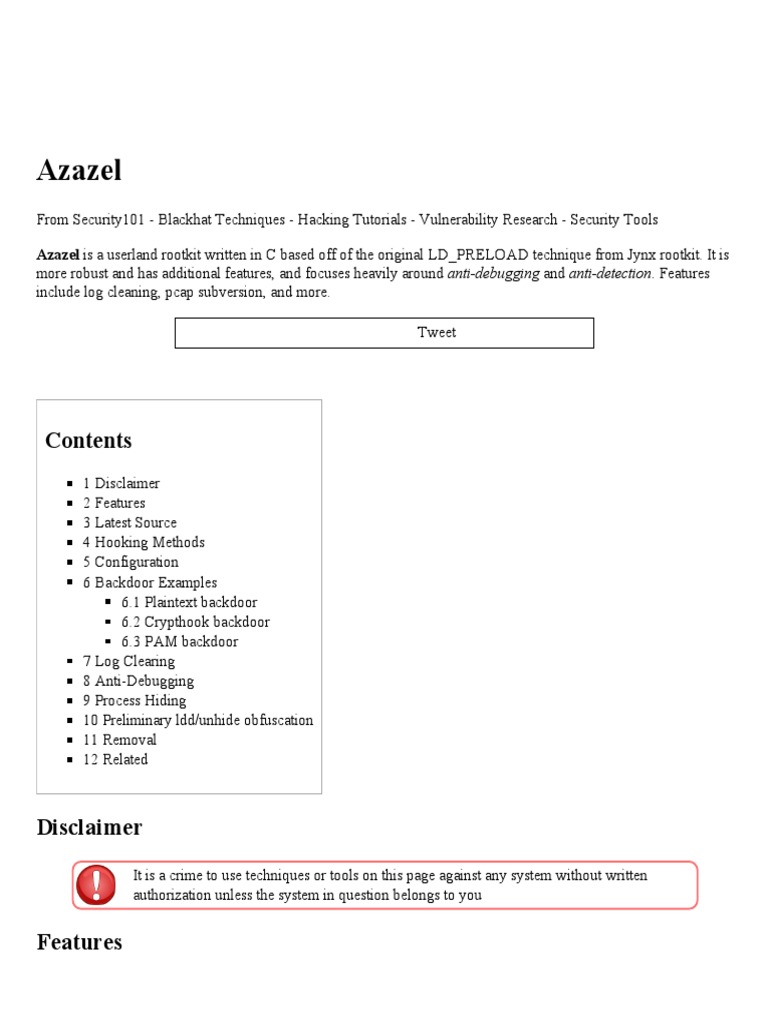 Azazel | Download Free PDF | Secure Shell | Port (Computer Networking)