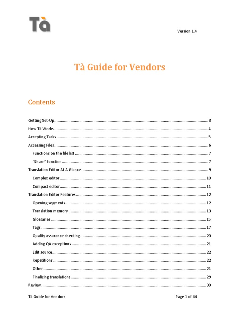 Guide For Vendors - Tà | PDF | Human–Computer Interaction | Computing