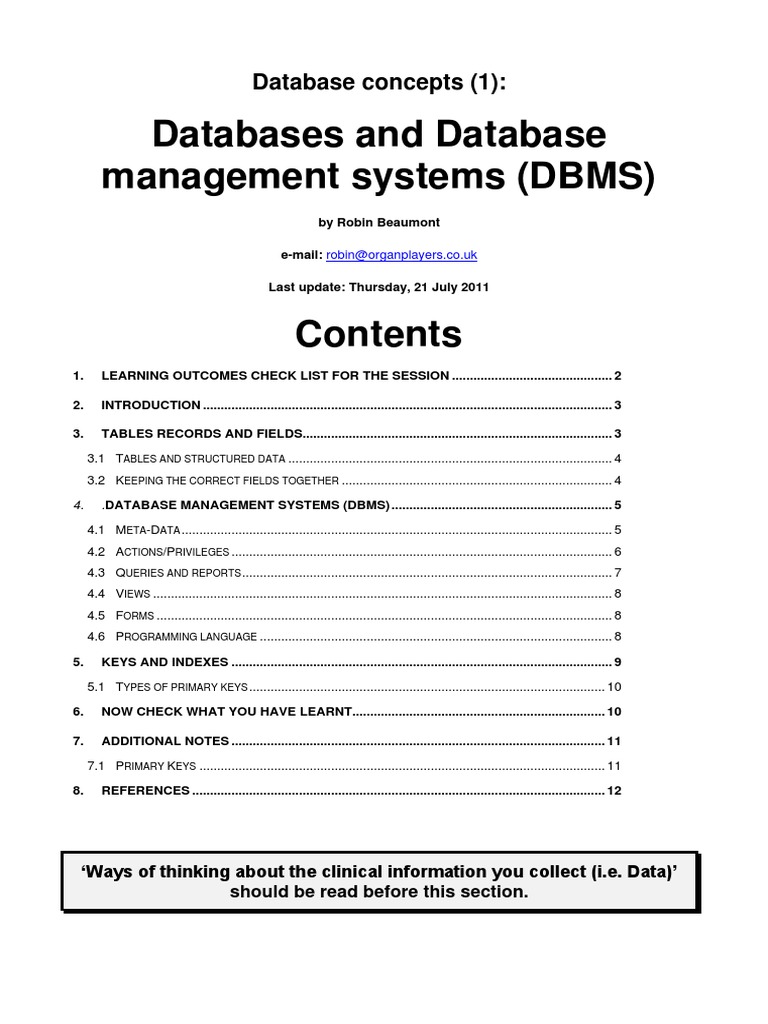Databases and Database Management Systems (DBMS) | Download Free PDF | Databases | Database Index