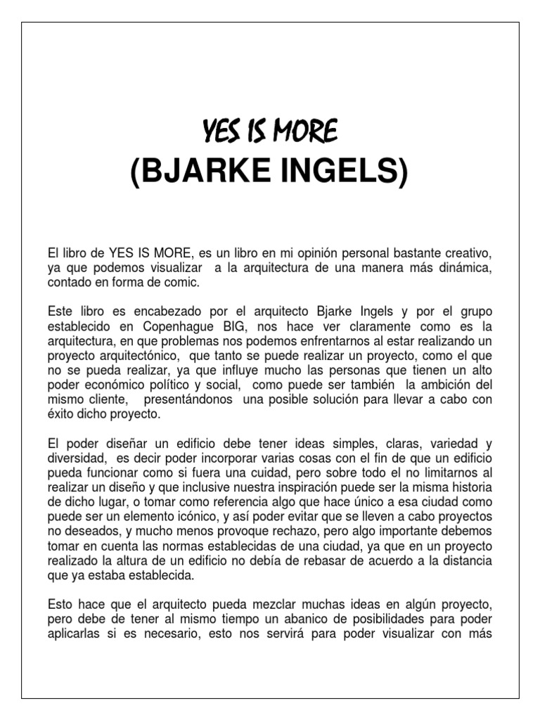Arquitectura Creativa en Yes Is More | PDF