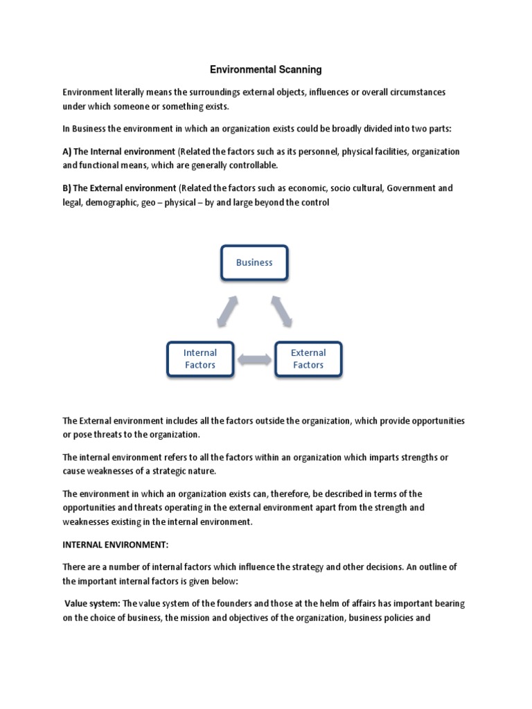 Environmental Scanning | PDF | Swot Analysis | Chaos Theory