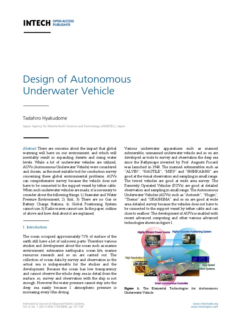 AUV Design for Environmental Surveys | PDF | Gyroscope | Battery ...