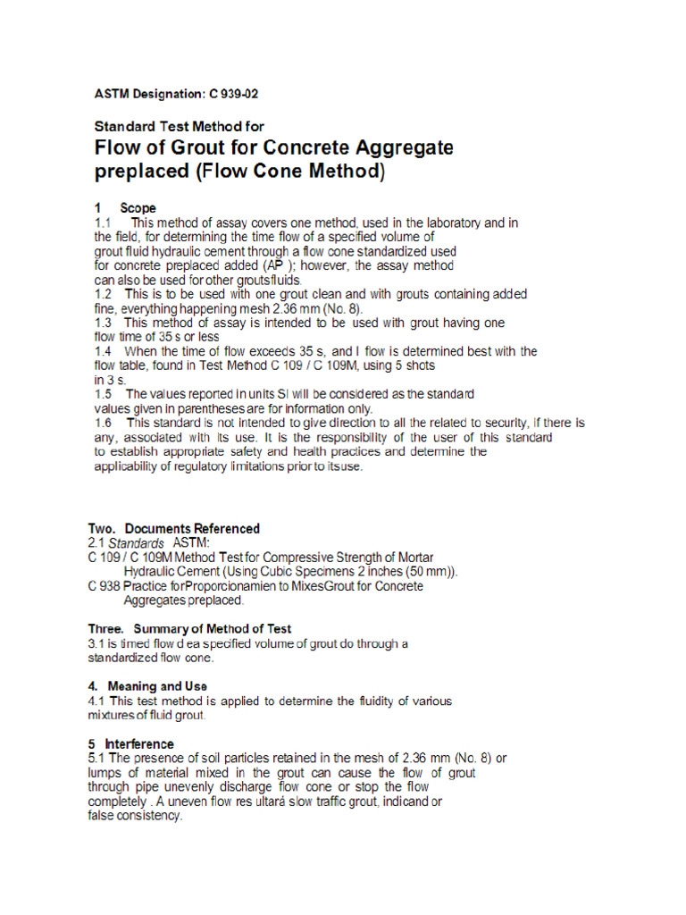 Astm C 939 | PDF