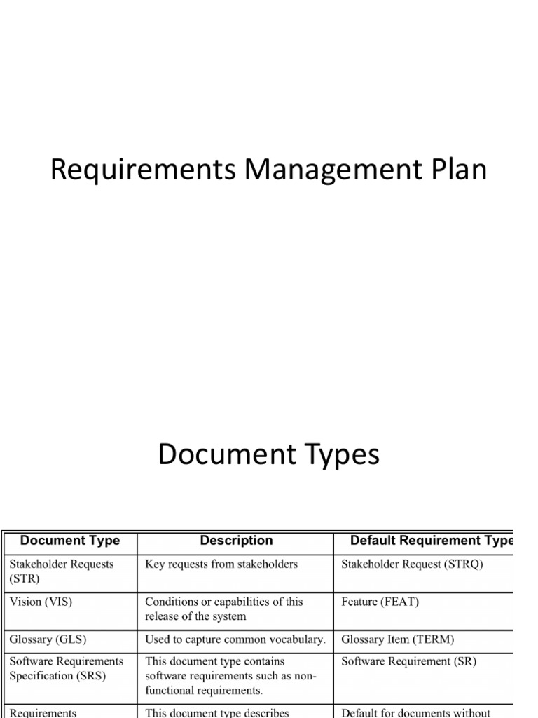 Requirement Management Plan | PDF