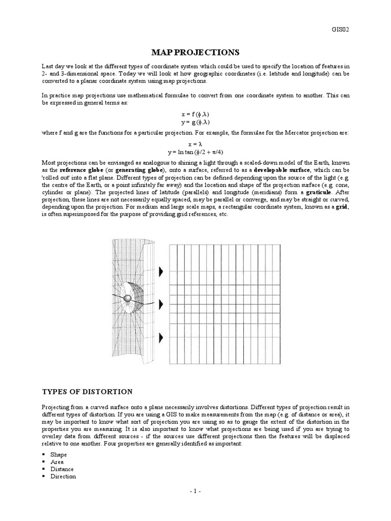 Map Projections: Types of Distortion | Download Free PDF | Latitude ...