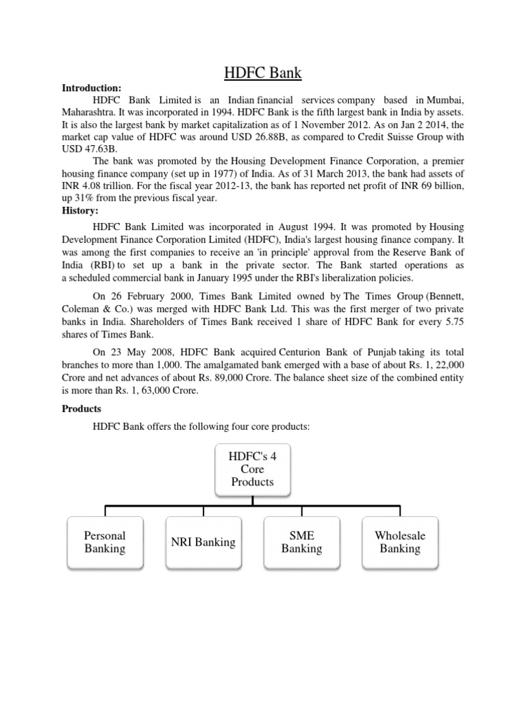 HDFC Bank Introduction: India's Leading Private Bank | PDF | Dividend ...