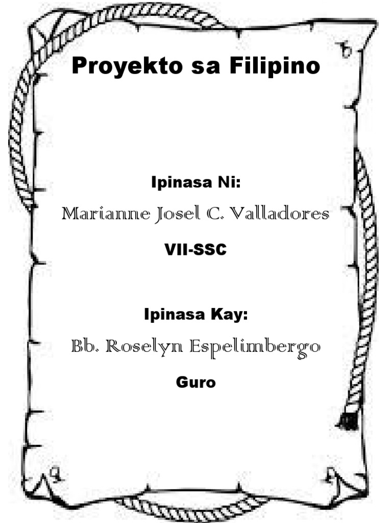 Proyekto Sa Filipino | PDF