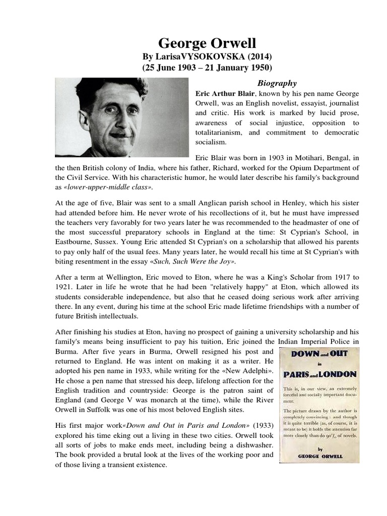 George Orwell | PDF | George Orwell | Politics (General)