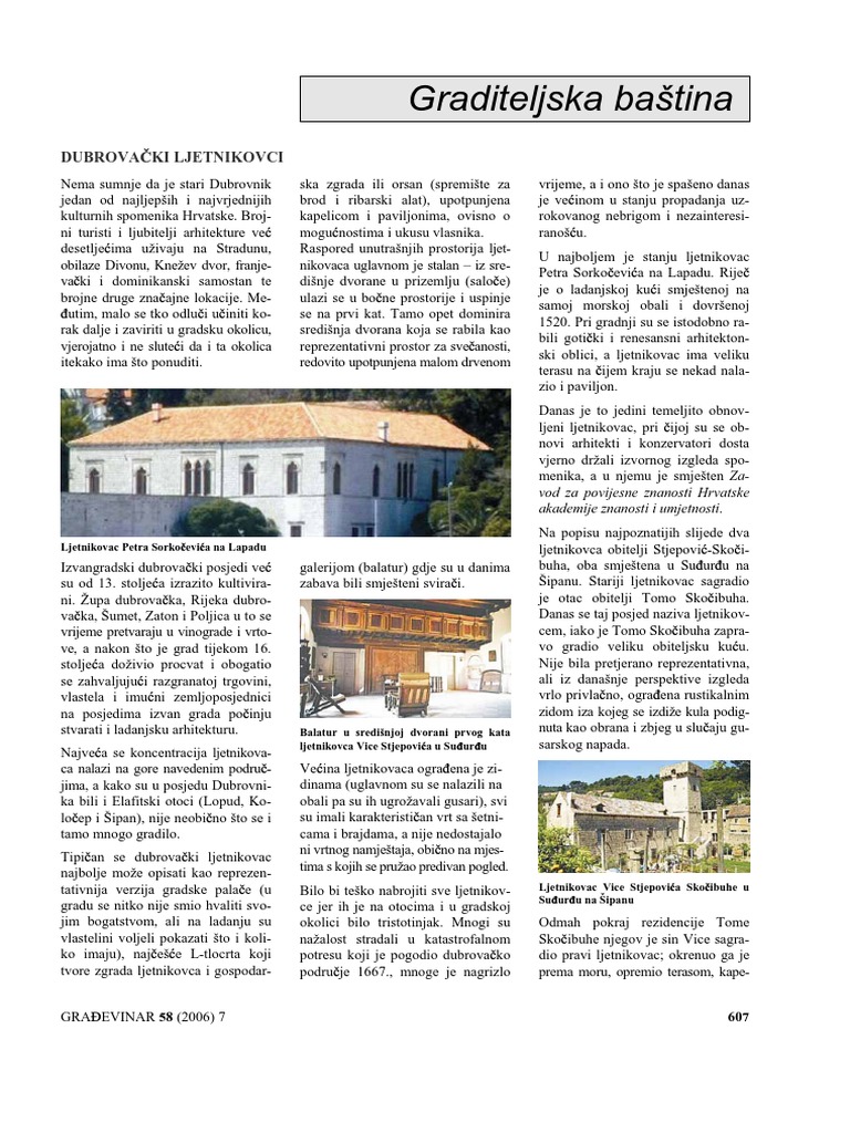 Dubrovacki Ljetnikovci | PDF