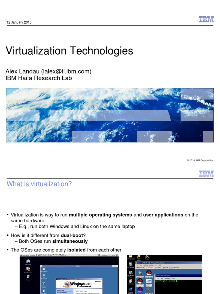 Virtualization Technologies: IBM Haifa Research Lab | PDF | Virtual Machine | Operating System