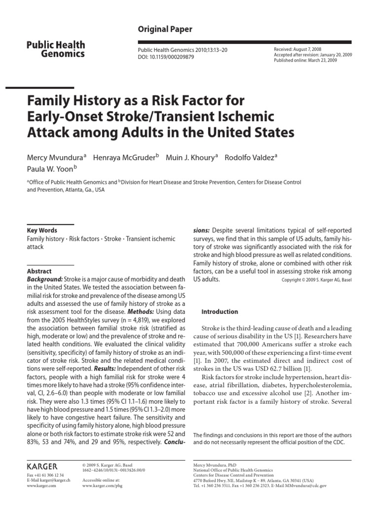 Family History As A Risk Factor For | PDF | Receiver Operating ...