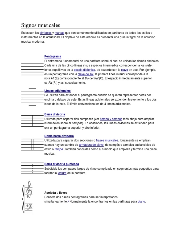 Signos Musicales | PDF | Clave | Notación musical