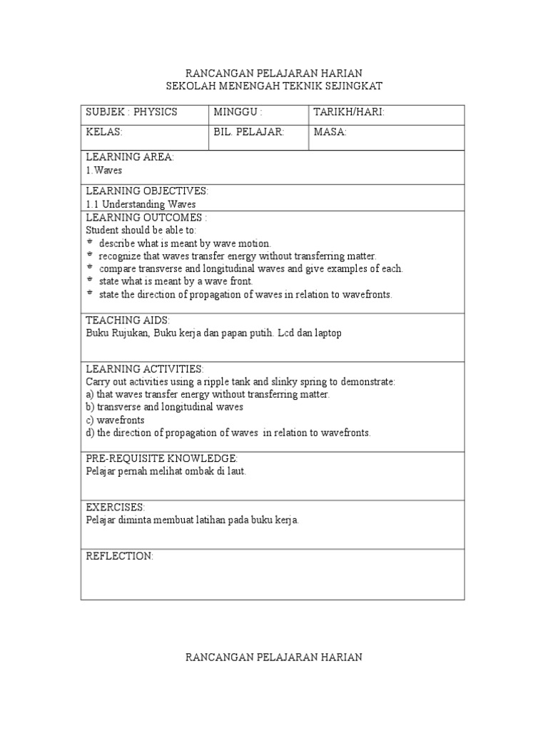 Minggu 5 Physics Form 6 | PDF | Reflection (Physics) | Waves