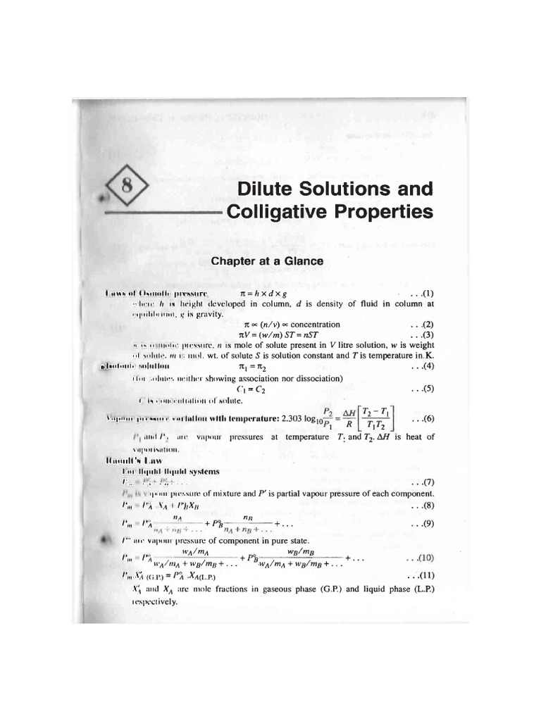 Liquid Solutions | PDF | Solution | Vapor