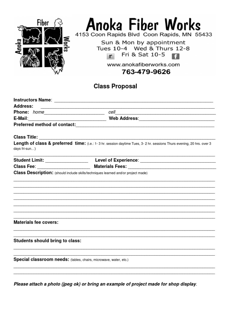 Class Proposal Template for Instructors | PDF