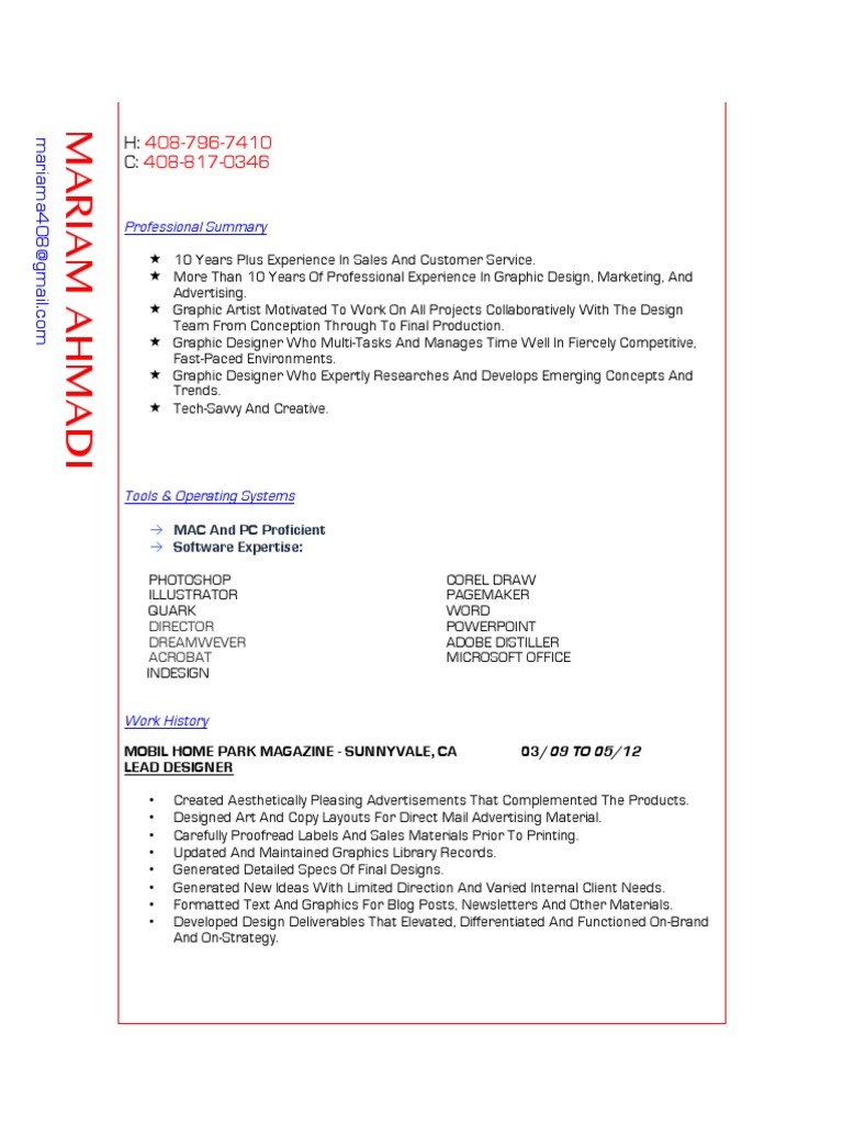 Mariam Ahmadi New Resume 1 | PDF | Graphic Design | Graphics