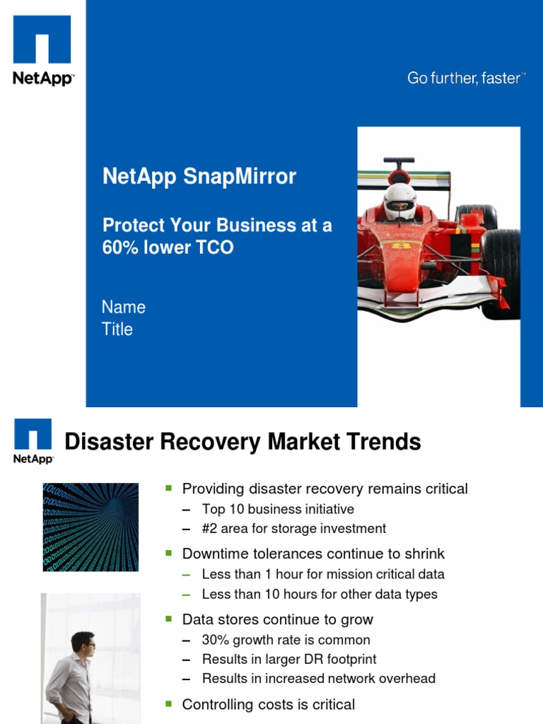 Netapp Snapmirror Presentation Pdf Data Center Computer Data Storage