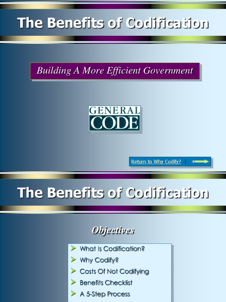 Benefits of Codification | Codification (Law) | By Law