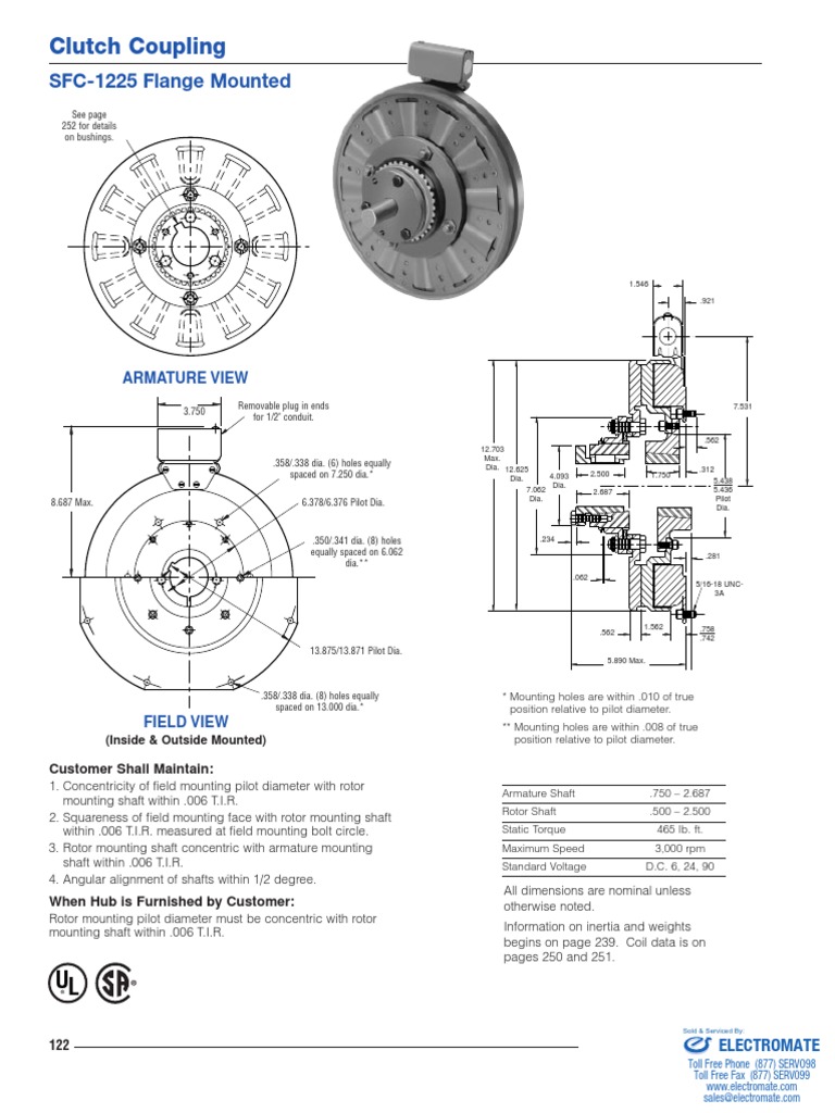 Clutch Coupling: SFC-1225 Flange Mounted | PDF | Screw | Manufactured Goods