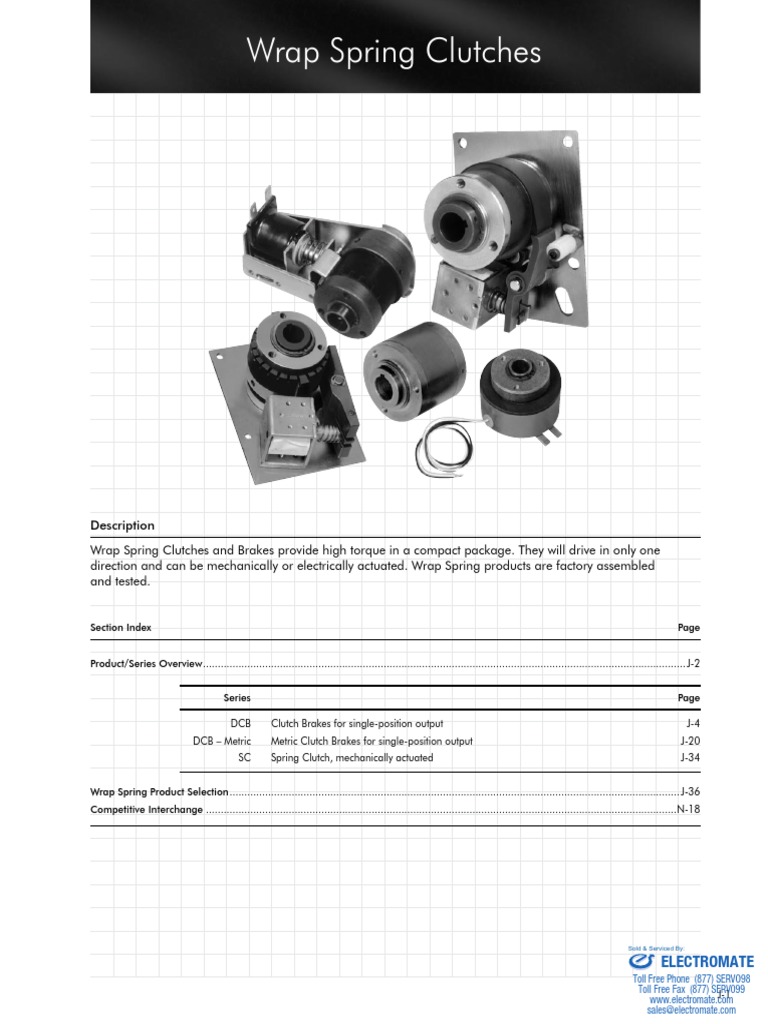 InertiaDynamics Wrap Spring Specsheet | PDF | Clutch | Actuator