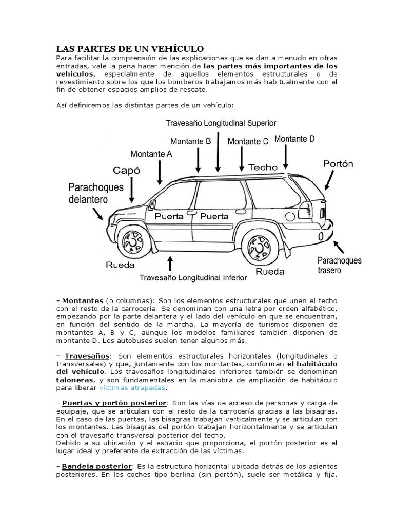 Las Partes de Un Vehículo | PDF | Testigo experto | Automóviles