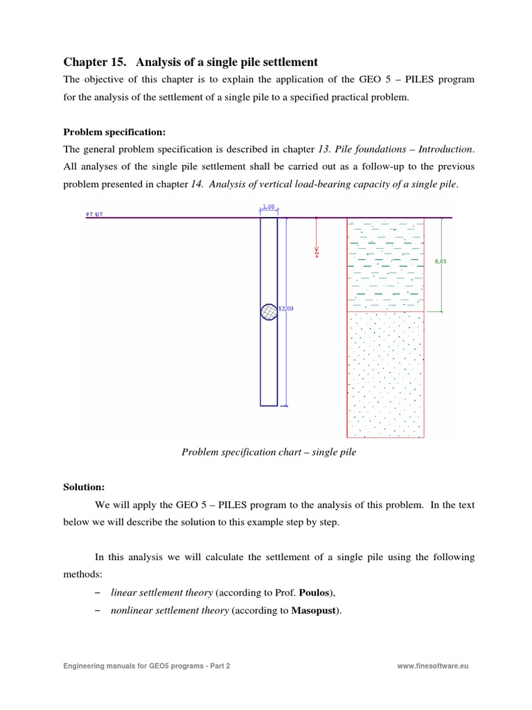 15 Analysis Of A Single Pile Settlement Pdf Deep Foundation Nonlinear System
