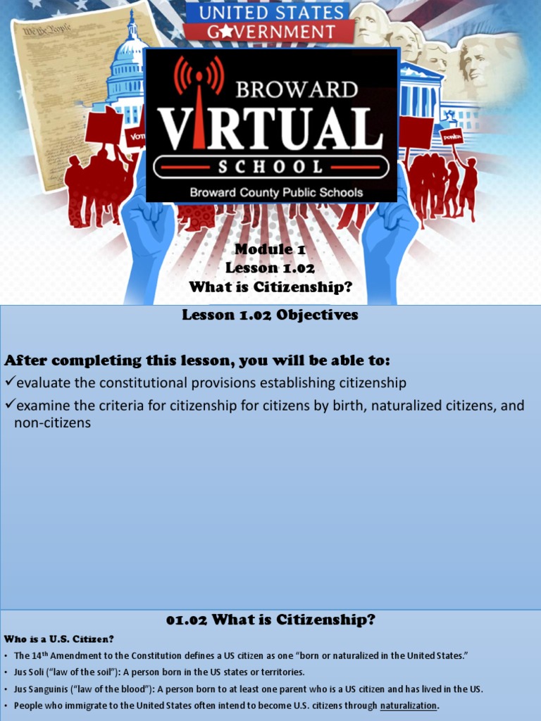 1 02 lesson cliff notes | United States Nationality Law | Citizenship ...