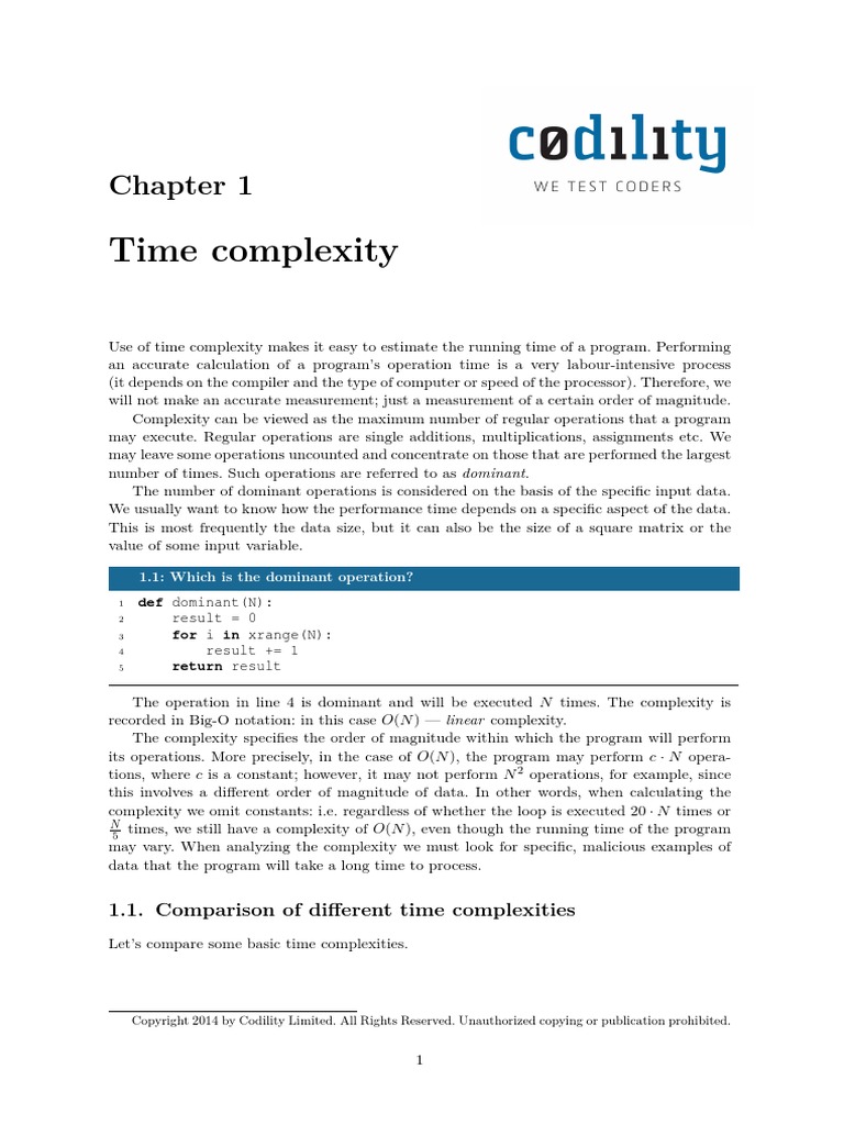 Time Complexity: 1.1. Comparison of Different Time Complexities | PDF ... Time Complexity: 1.1. Comparison of Different Time Complexities | PDF ...