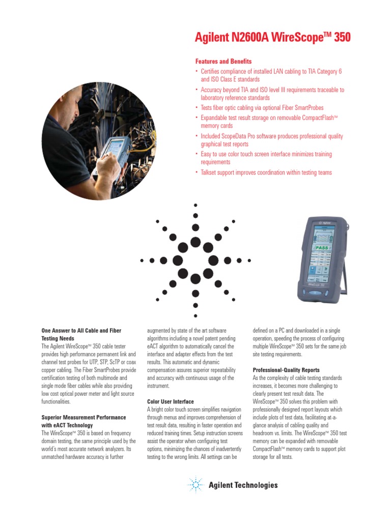 Agilent Wirescope 350 - 5971-6109 | PDF | Manufactured Goods ...