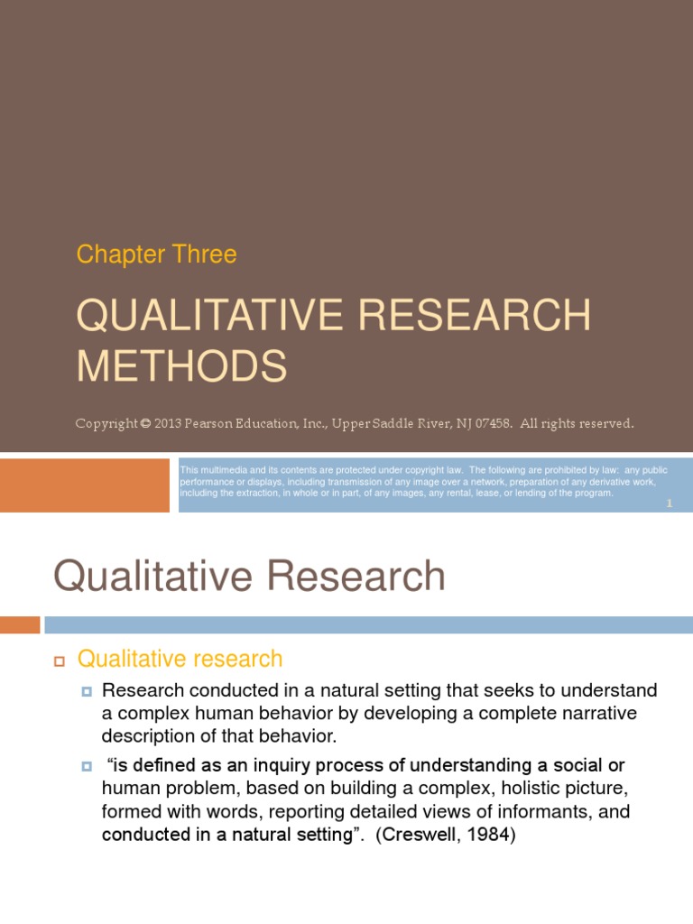 Qualitative Research Methods: Chapter Three | PDF | Qualitative ...