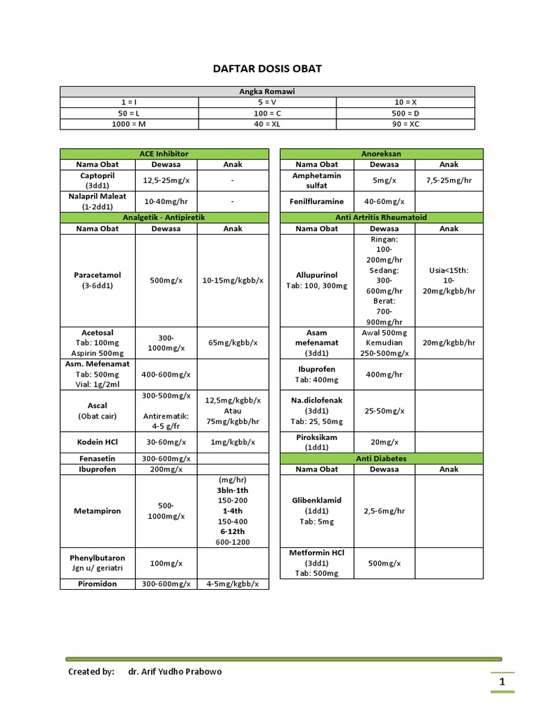 Catatan Dosis Obat Pdf