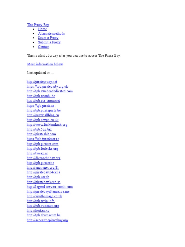 The Proxy Bay | Download Free PDF | Politics And Technology | Computer ...