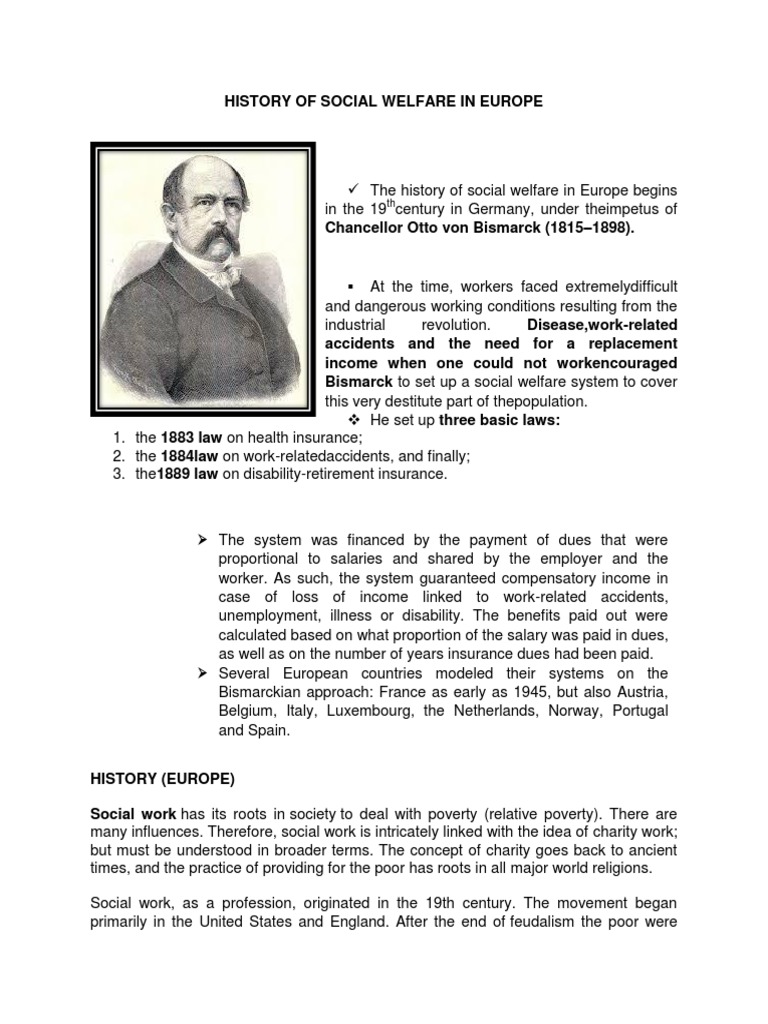 History of Social Welfare in Europe | PDF | Welfare | Prison