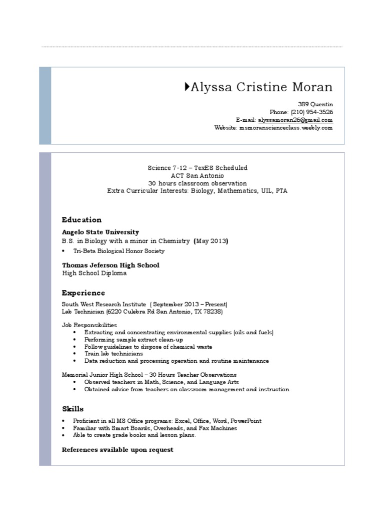 Alyssa Teaching Resume | PDF