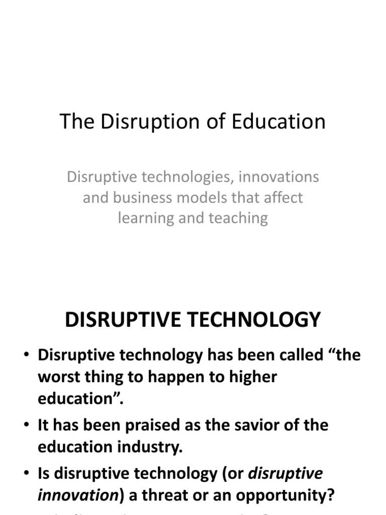 Disruptive Innovation Education
