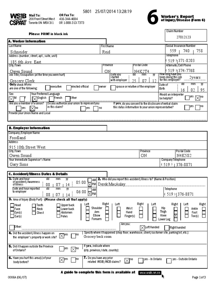 Form 6 | Download Free PDF | Occupational Safety And Health | Employment