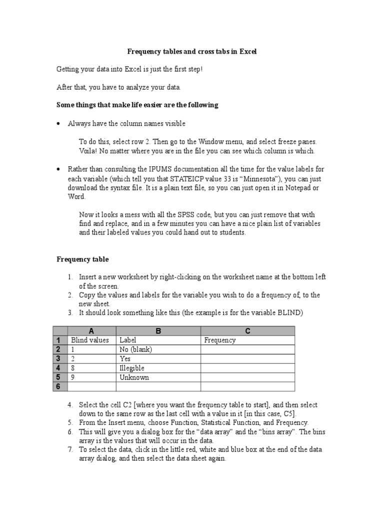 frequency-tables-and-cross-tabs-in-excel-pdf-microsoft-excel