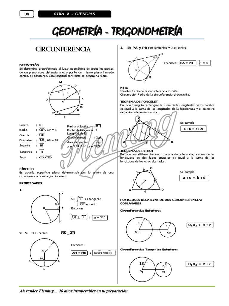 003 - Geometria y Trigonometria | PDF | Triángulo | Circulo