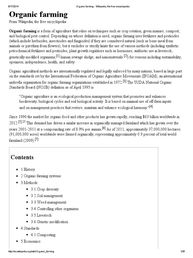 Organic Farming - Wikipedia, The Free Encyclopedia | PDF | Organic ...