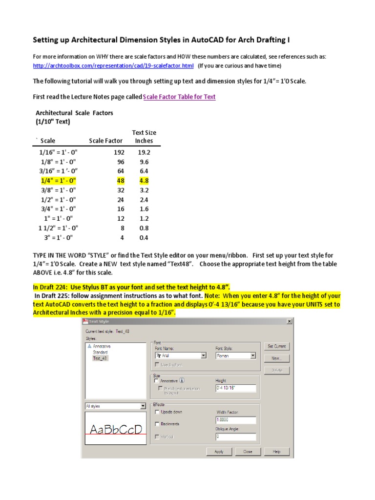 Setting Up Architectural Dimension Styles in Autocad For Arch Drafting ...