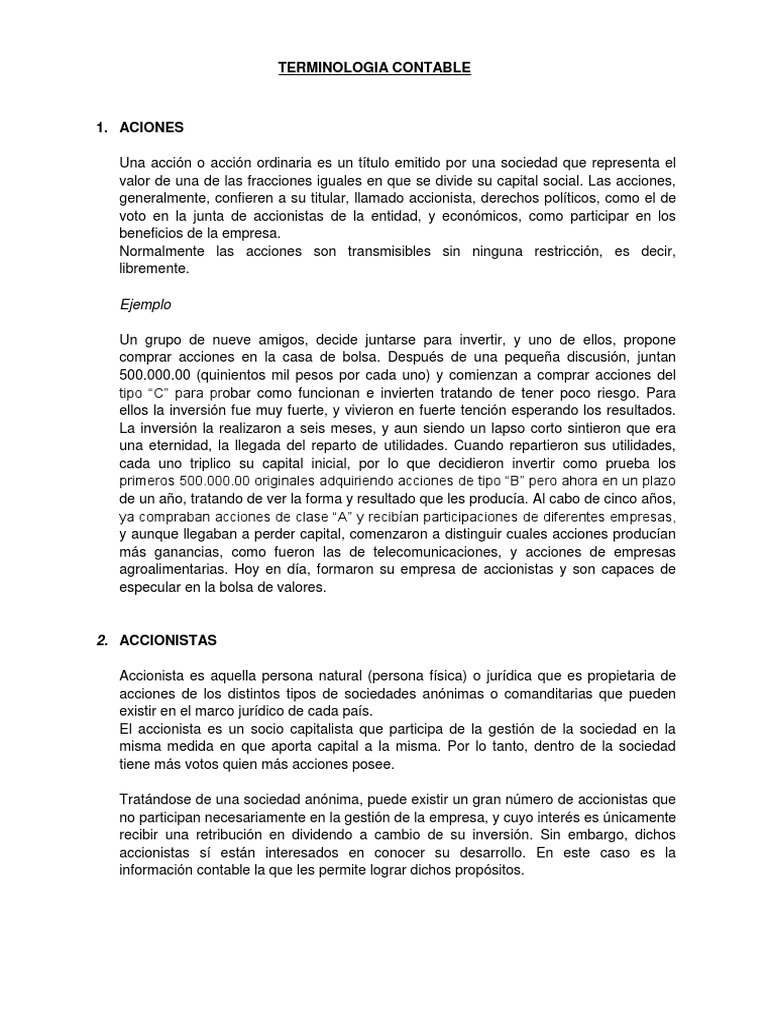 Terminologia Contable I | PDF | Contador | Costo