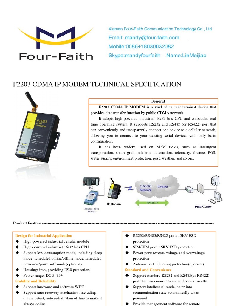 f2203 Cdma Ip Modem Technical Specification | PDF | Digital Technology ...